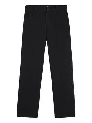 7 For All Mankind Luxe Performance Knit Calie Straight Ankle Trousers - Black