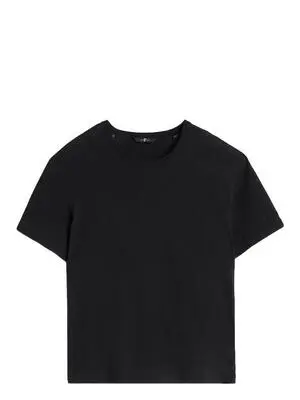7 For All Mankind Linen Blend Tee - Black