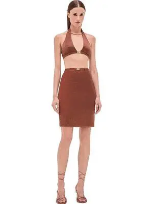 Alexis Giotto Fitted Midi Skirt Red
