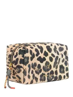 Bimba Y Lola Medium Leopard-print Cosmetic Pouch - Neutrals