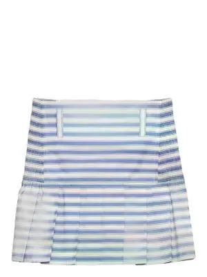 Prada Striped Poplin Mini Skirt - Blue