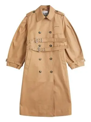 GANNI Bonded Trench Coat - Tiger's Eye
