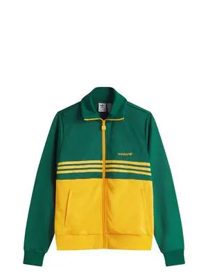 Adidas 3-stripes Cutline Track Top - Collegiate Green/crew Yellow