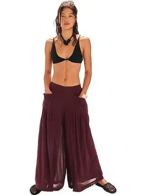 Free People Free People Crinkled Dune Pant Maroon