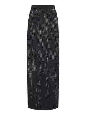 Rosetta Getty Mesh Knitted Midi Skirt - Black