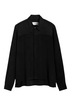Ami Long-sleeved Contrasted Shirt - Black