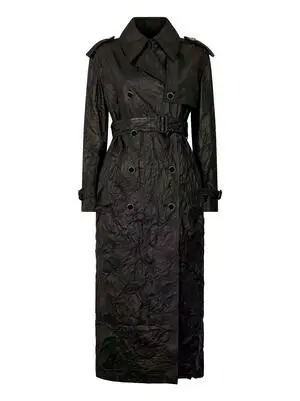 Roberto Cavalli Crinkled Trench Coat - Black