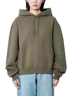 Saint Laurent Logo-embroidered Hoodie - Green