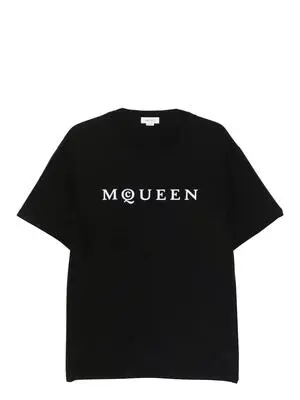 Alexander McQueen Flocked-logo T-shirt - Black