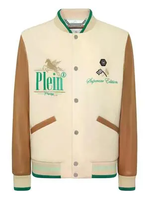 Philipp Plein Racing Club College Bomber Jacket - Neutrals
