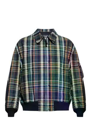 Comme Des Garçons Checked Bomber Jacket - Green