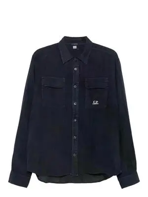 C.P. COMPANY Longsleeve Linen Shirt - Blue