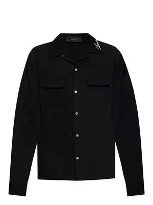 Amiri Logo-embroidered Collar Shirt - Black