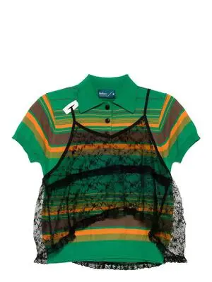 Kolor Strip Polo Tops - Green