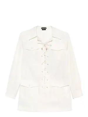 TOM FORD Crossover-drawstring Tunic - White
