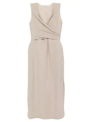 BRUNELLO CUCINELLI Brunello Cucinelli Wrap-Effect Midi Dress