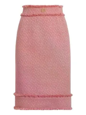 Dolce & Gabbana Logo Plaque Skirt - Pink