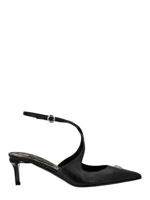Philipp Plein 55mm Skull Strass Leather Pumps - Black