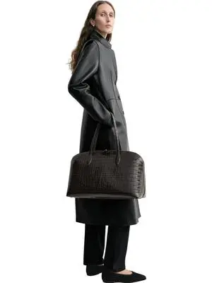 TOTÊME Croc-Embossed Leather Garderob Tote