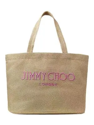 JIMMY CHOO Logo-embroidered Tote Bag - Brown