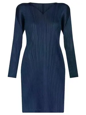 Issey Miyake Pleated Dress - Blue