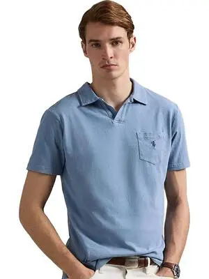 Ralph Lauren Standard Fit Cotton-linen Polo Shirt - Channel Blue