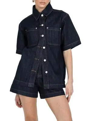 Princess Polly Whitaker Denim Shacket - Blue