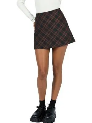 Princess Polly Fike Plaid Mini Skirt - Grey
