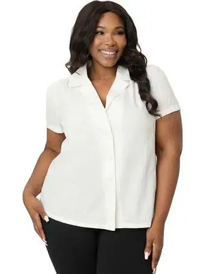 Unique Vintage Unique Vintage 1940s Notched Collar Blouse With Applique White