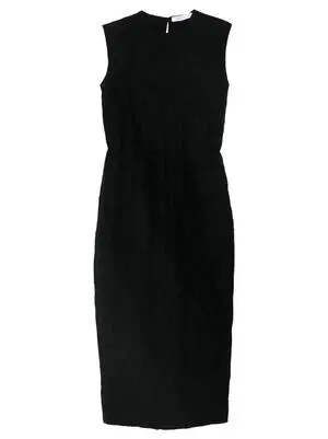 Harris Wharf London Crinkled Midi Dress - Black