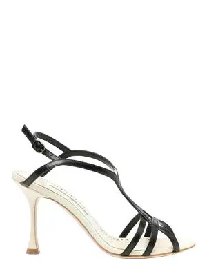 Manolo Blahnik 100mm Strappy Sandals - Black