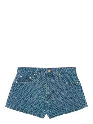 GANNI Logo Patch Shorts - Blue