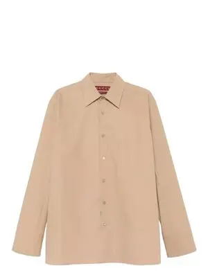 Gucci Logo-embossed Cotton Shirt - Neutrals
