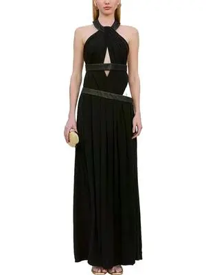 Cult Gaia Akshara Halterneck Maxi Dress - Black