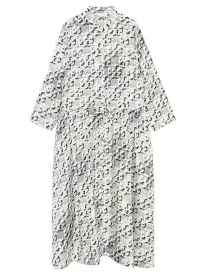 Tory Burch Printed Midi Dress - White