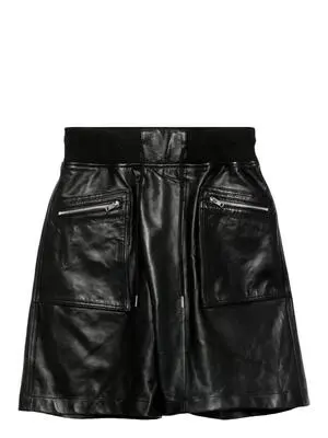 R13 Crossover Leather Shorts - Black