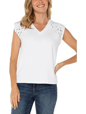 LIVERPOOL Cap Sleeve Top - White
