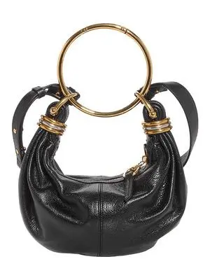Chloé Bracelet Mini Leather Hobo Bag - Black