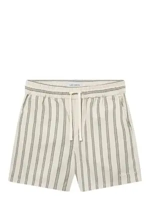 LES DEUX Lawson Drawstring 5" Shorts - Ivory/green