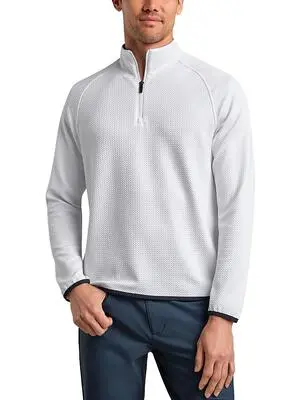 RHONE Textured Quarter-zip Golf Sweater - Bright White