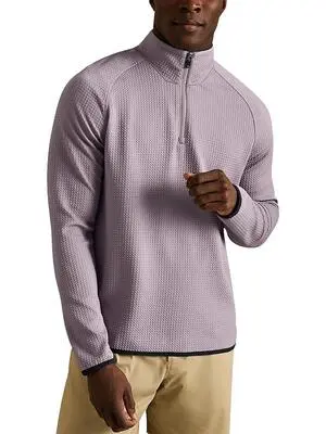 RHONE Textured Quarter-zip Golf Sweater - Purple Smoke
