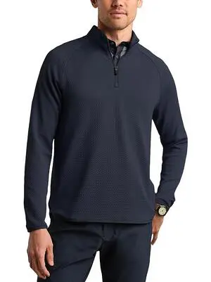 RHONE Textured Quarter-zip Golf Sweater - True Navy