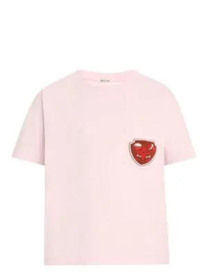 BODE Beaded Crest Pocket T-shirt - Pink