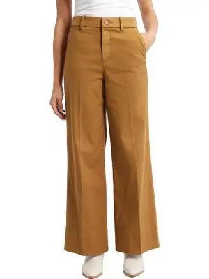 Spanx Super Smooth Stretch Twill Wide Leg Pant - Flax