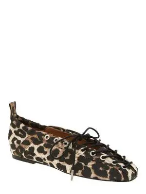 GANNI Ghillie Ballerina Flat - Leopard