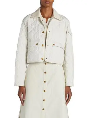 Moncler Chitre Quilted Cropped Jacket - White