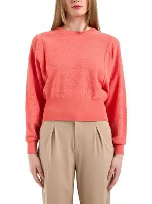 CAPSULE 121 Eyelet Detailed Sweater - Coral