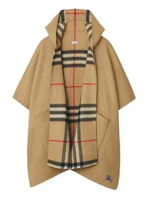 Burberry Ekd Cashmere Hooded Cape - Archive Beige