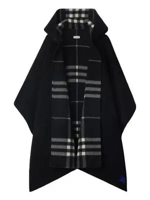 Burberry Reversible Check Cashmere Cape - Black/calico