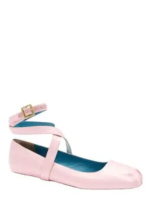 VALENTINA RANGONI Birba Ankle Strap Ballerina - Rosa Satin
